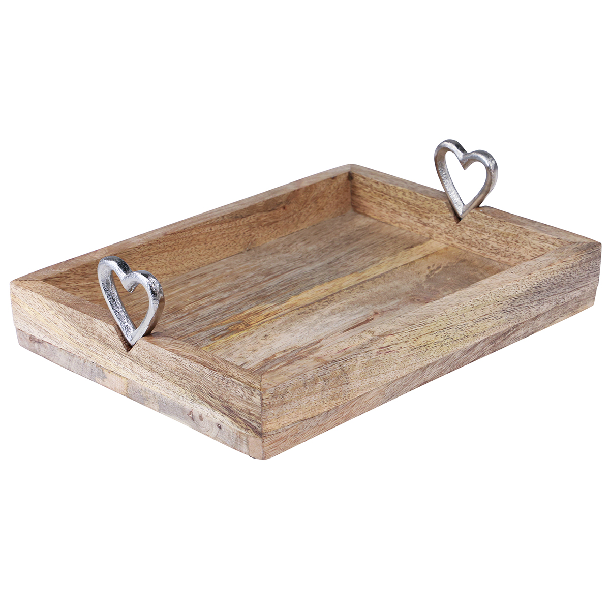 Floristik24.se Träbricka med handtag Bricka med hjärtan natur 26×20×7 ...